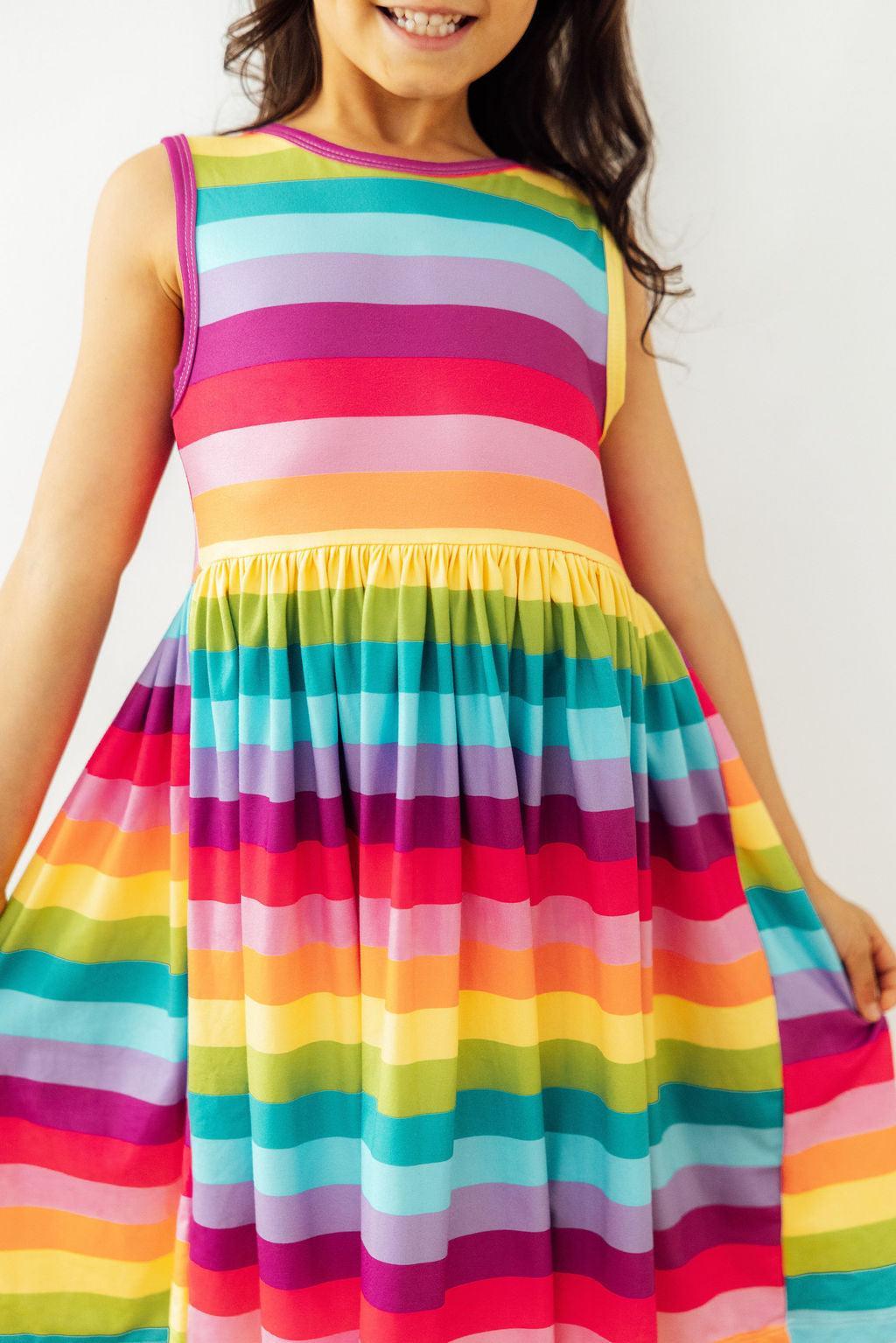Cheerful Stripes Tank Twirl Dress – The Little Lemons Company