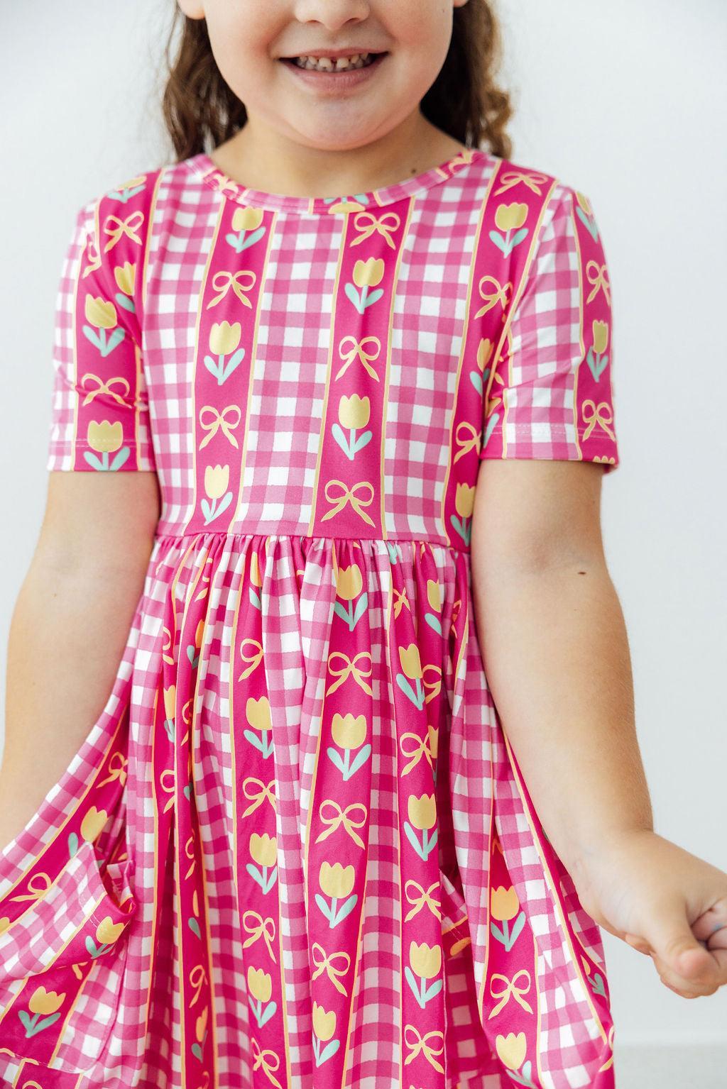 I Love You Tulip Much S/S Pocket Twirl Dress – The Little Lemons Company